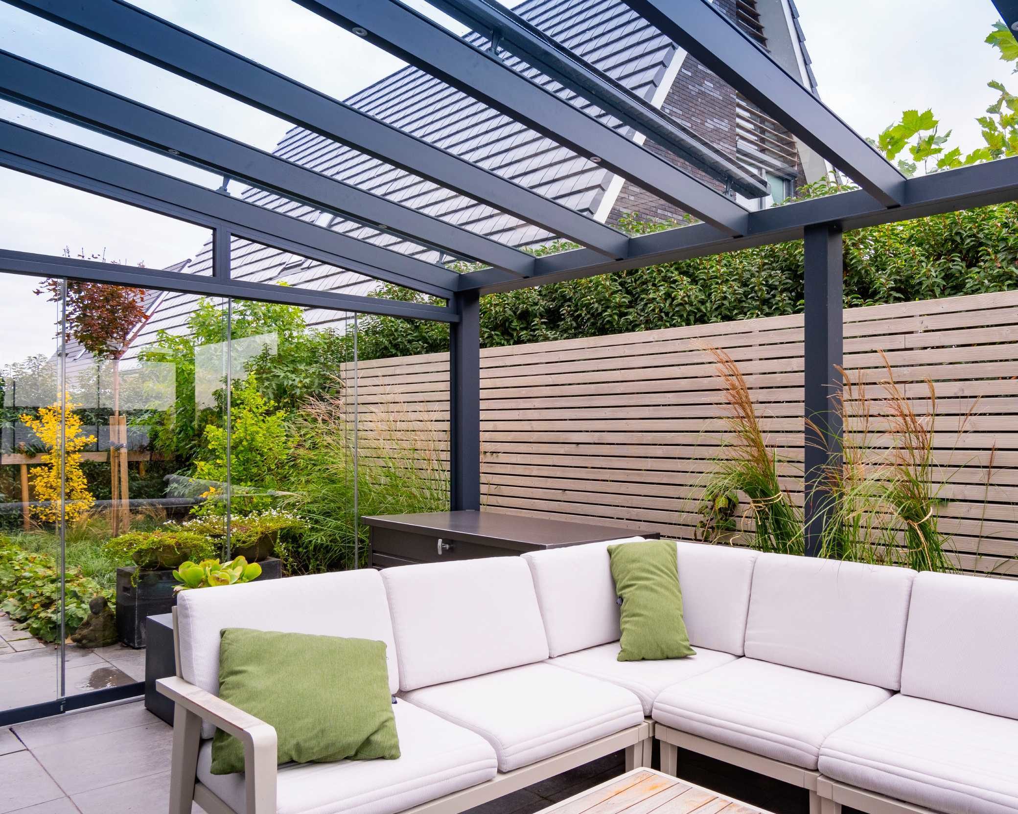 Aluminium terrasoverkappingen met glas of polycarbonaat | Verano® | Verano